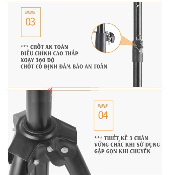 Giá treo tivi 3 chân đứng 21 - 55 inch xoay 360 độ