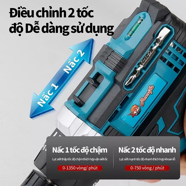Máy khoan pin mini 3 chức năng 21V kèm hộp phụ kiện 24 chi tiết